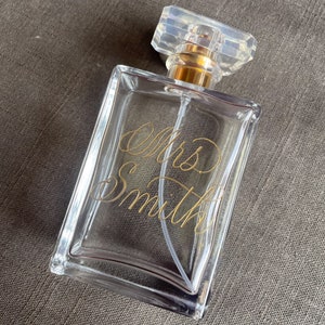 Refillable Hand Engraved Calligraphy Perfume Bottle - Etsy