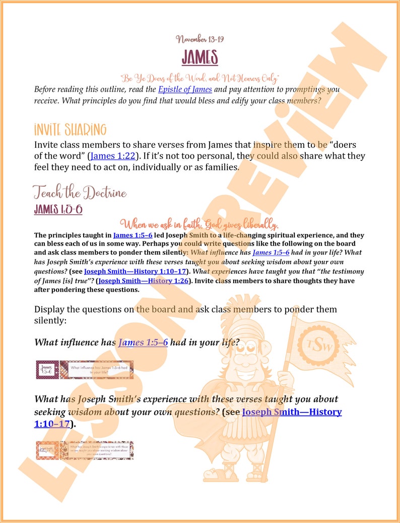 LDS Youth Sunday School Come, Follow Me 2023 New Testament November 13 ...