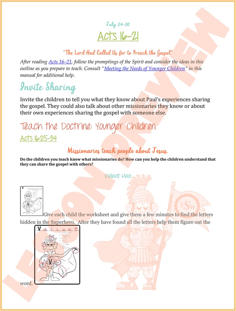 LDS Primary Come Follow Me 2023 New Testament Junior-younger - Etsy