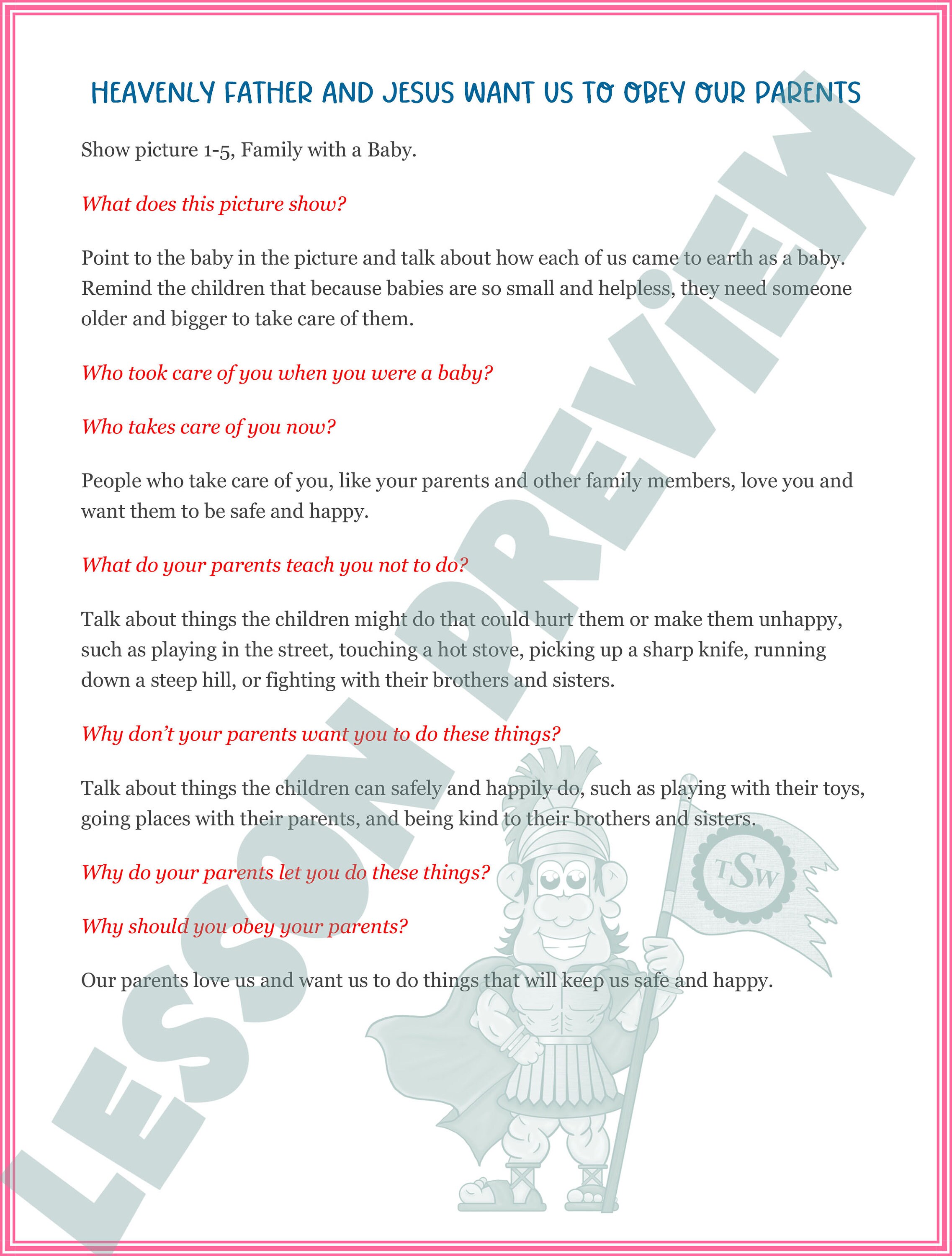 LDS Primary Nursery Manual Behold Your Little Ones Nursery Lesson 14: I ...