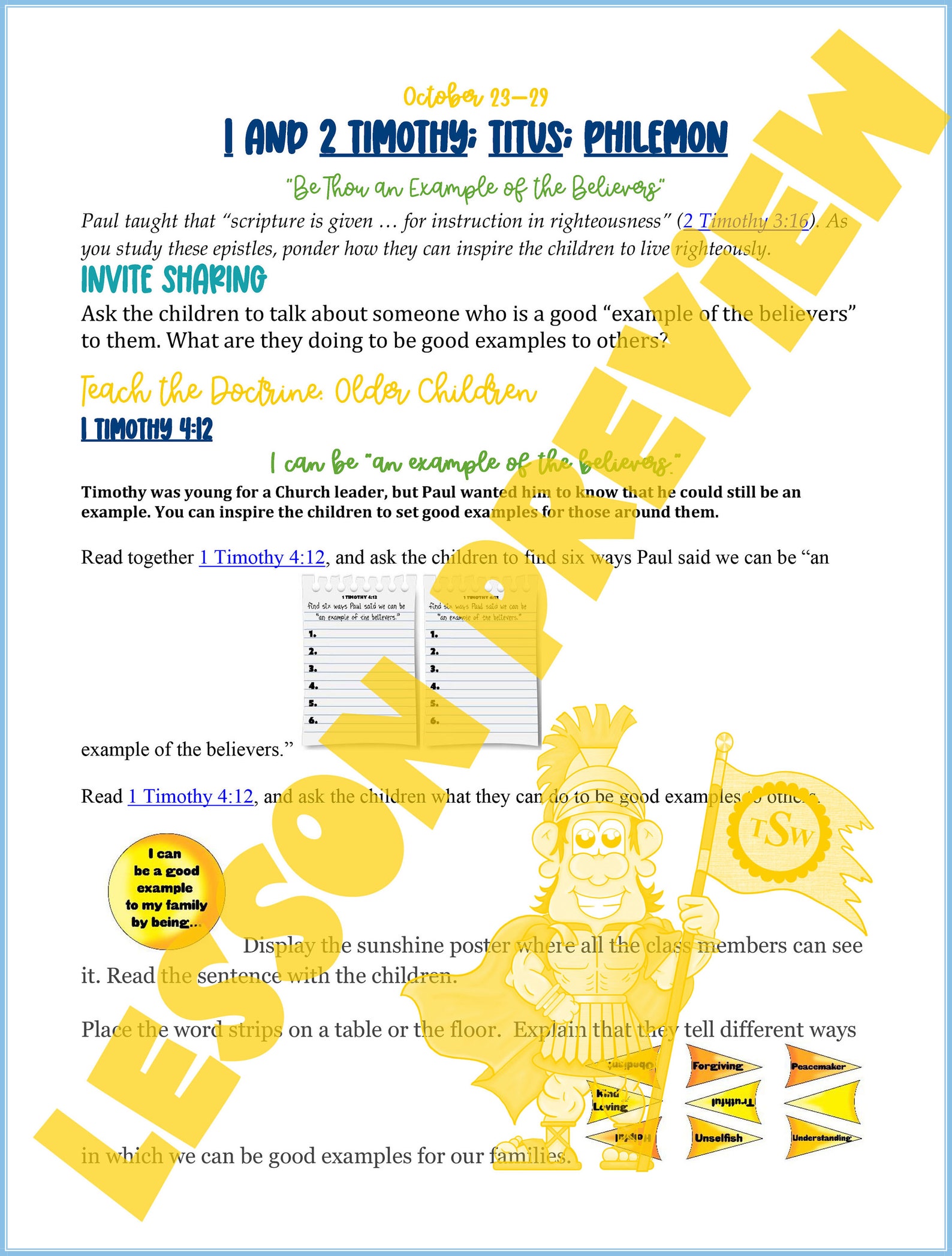 LDS Primary Come Follow Me 2023 New Testament Senior Primary - Etsy
