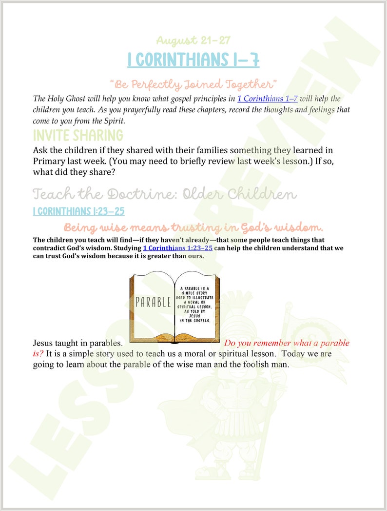 LDS Primary Come Follow Me 2023 New Testament Senior Older - Etsy