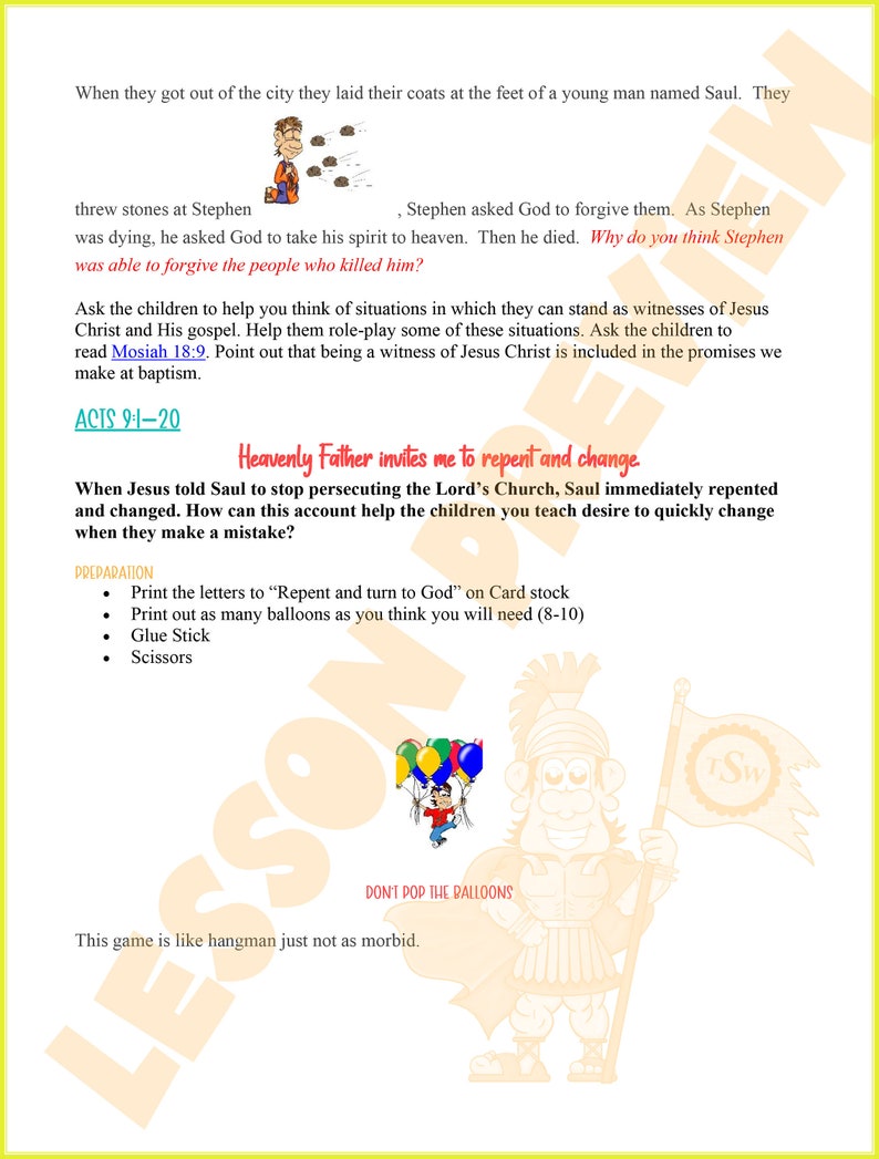 LDS Primary Come Follow Me 2023 New Testament Senior Primary - Etsy