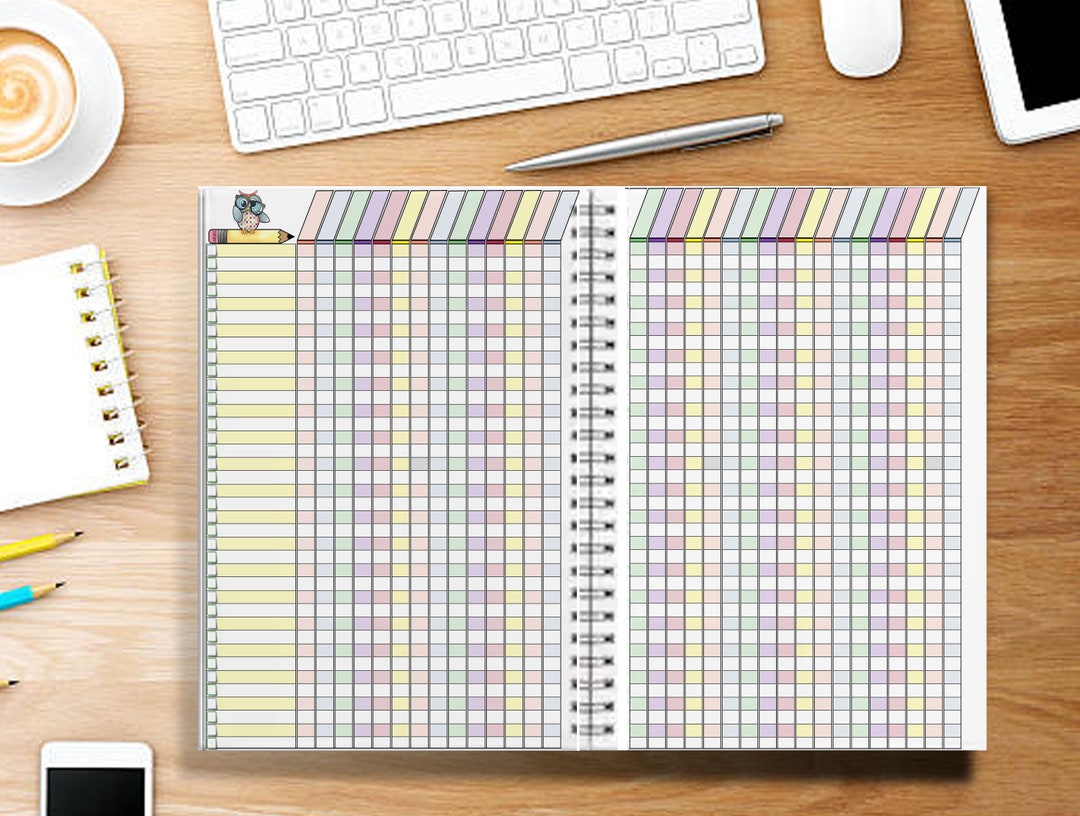 Teacher Planner Digital Download, Customizable, Grade and Attendance ...