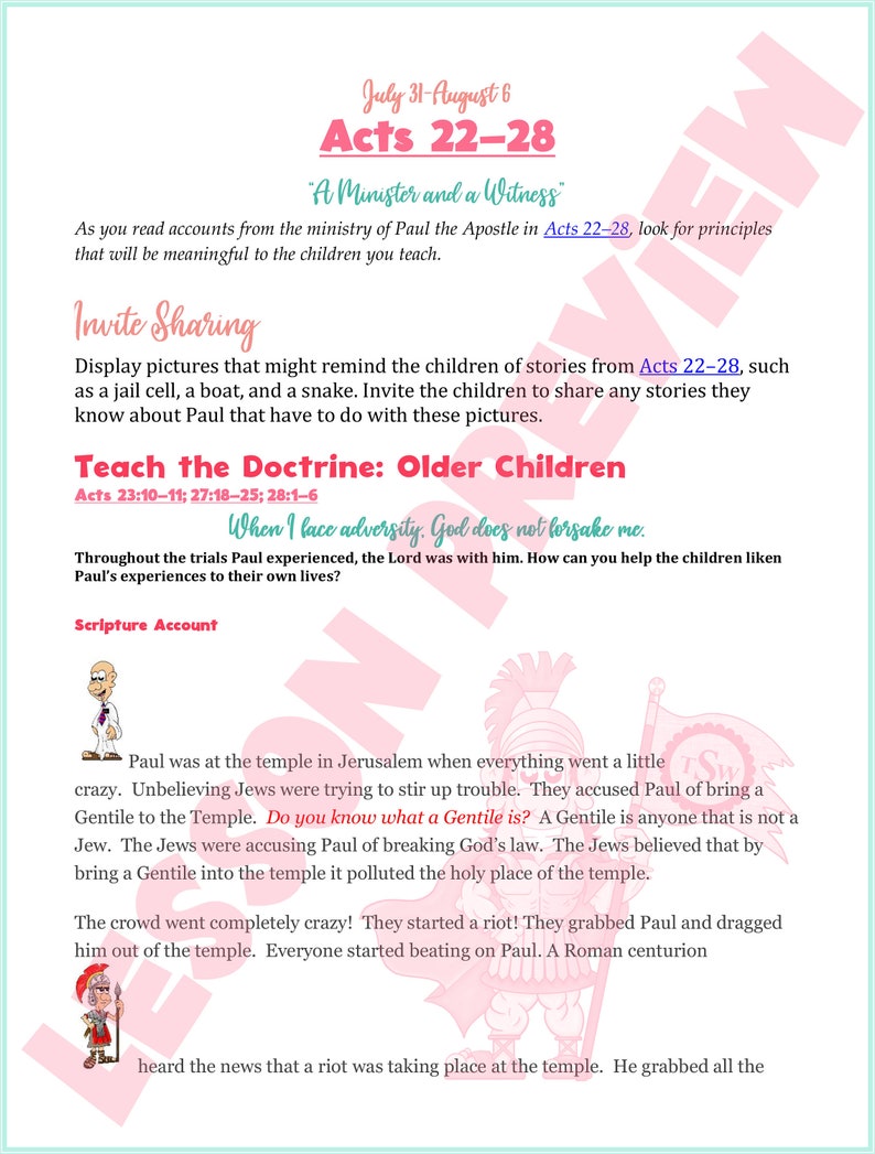 LDS Primary Come Follow Me 2023 New Testament Senior Older - Etsy