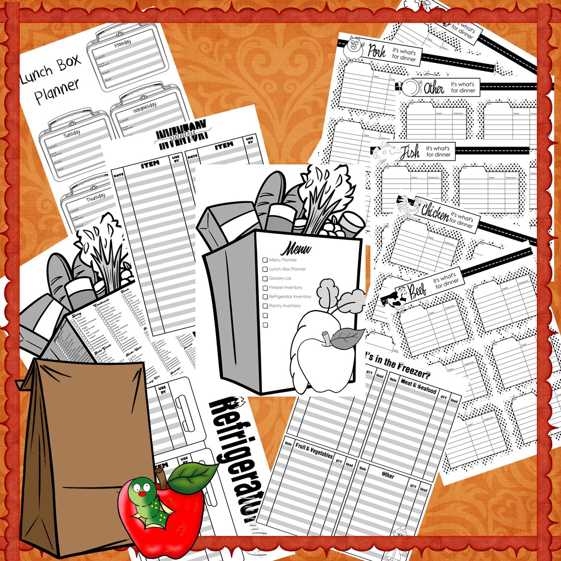 Bullet Journal Digital Download, Menu Planning BUJO, Planner Digital ...