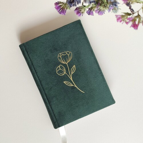 Handbound Handmade Velvet Blank Notebook A6 Format Custom - Etsy