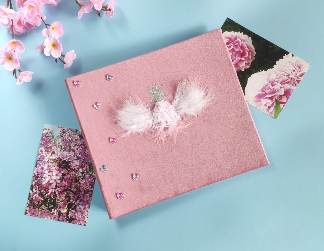 Baby Memory Book, Baby Photo Album, Velvet Photo Album With Girl Angel ...