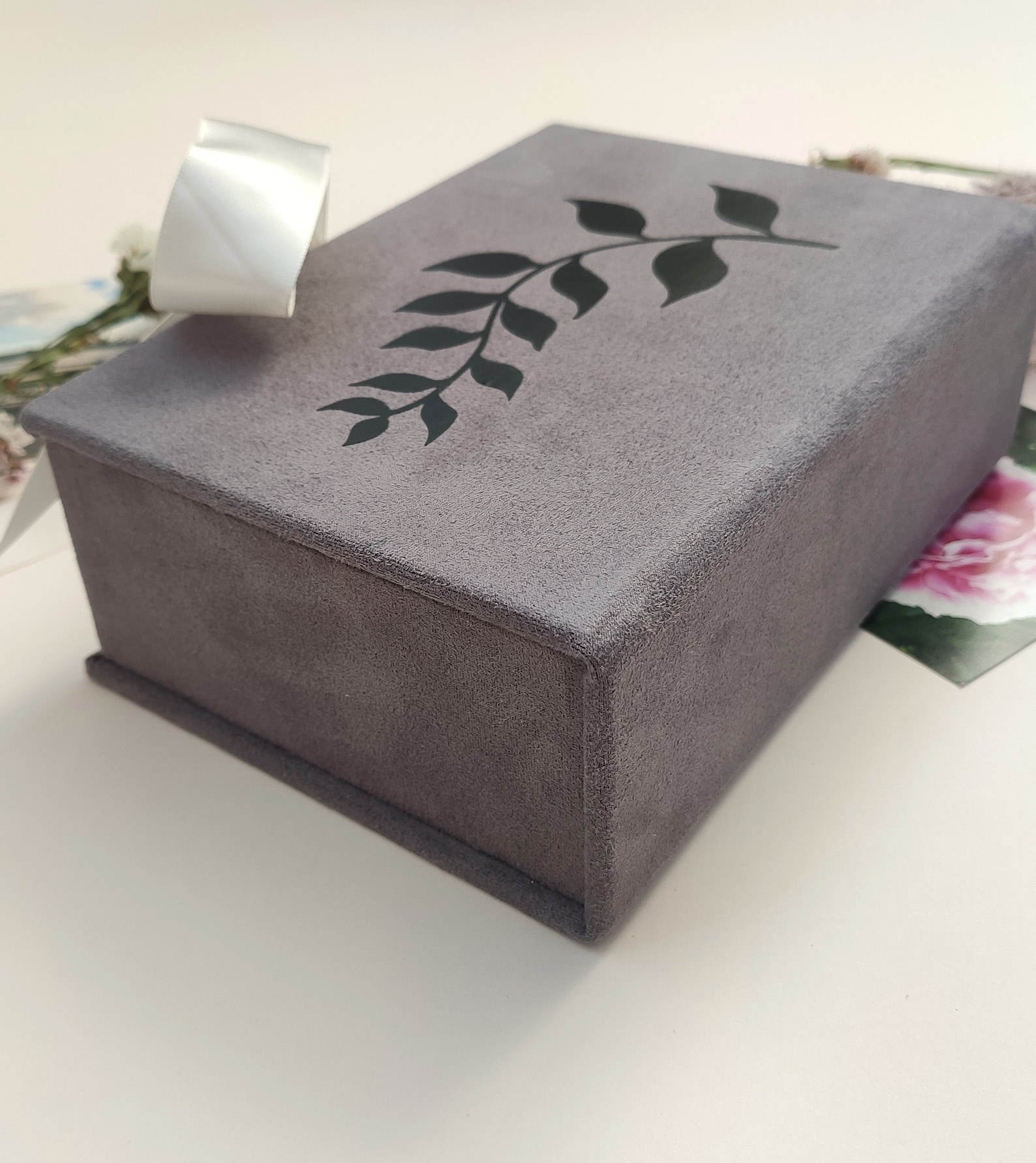 4x6 Photo Box Photo Keepsake Box Photo Holder With Leave - Etsy