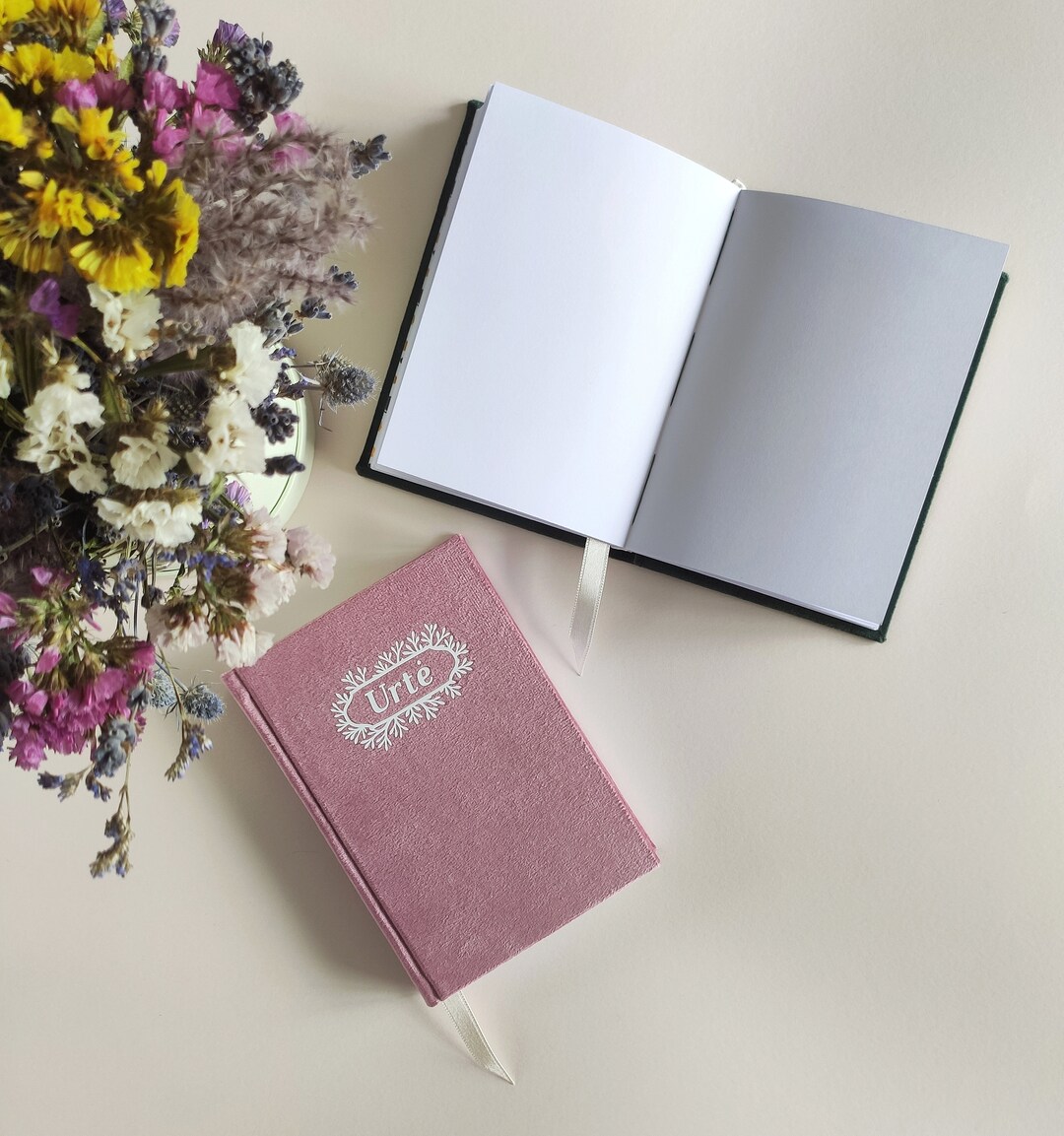 Handmade A6 Format Custom Notebook With Ornament and Name, Handbound ...