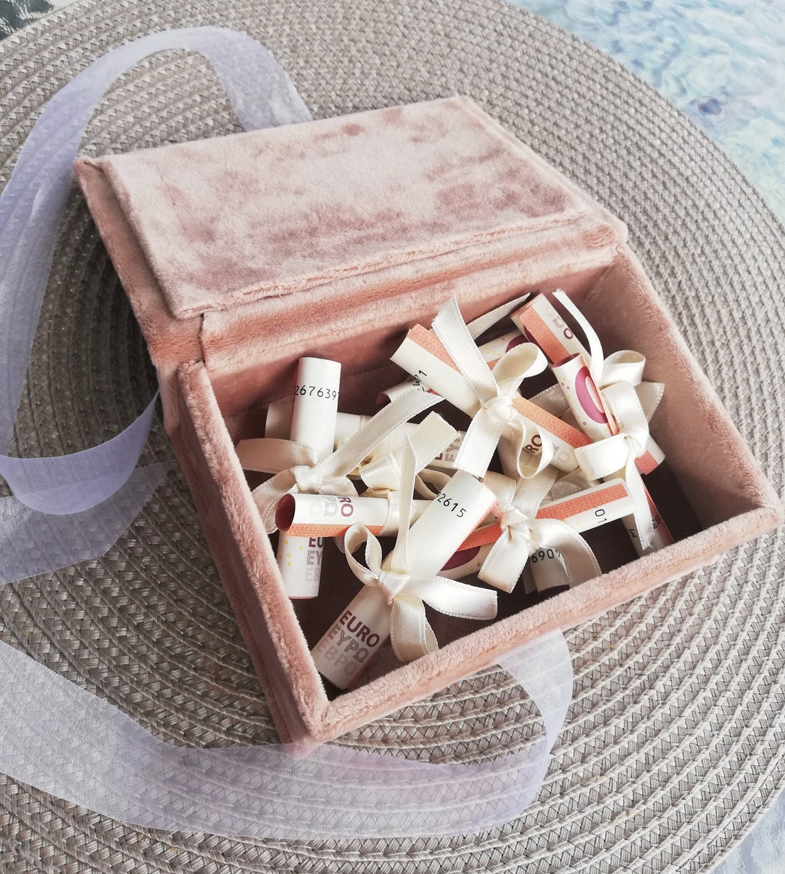 Wedding money gift box velvet box with lid money gift idea | Etsy