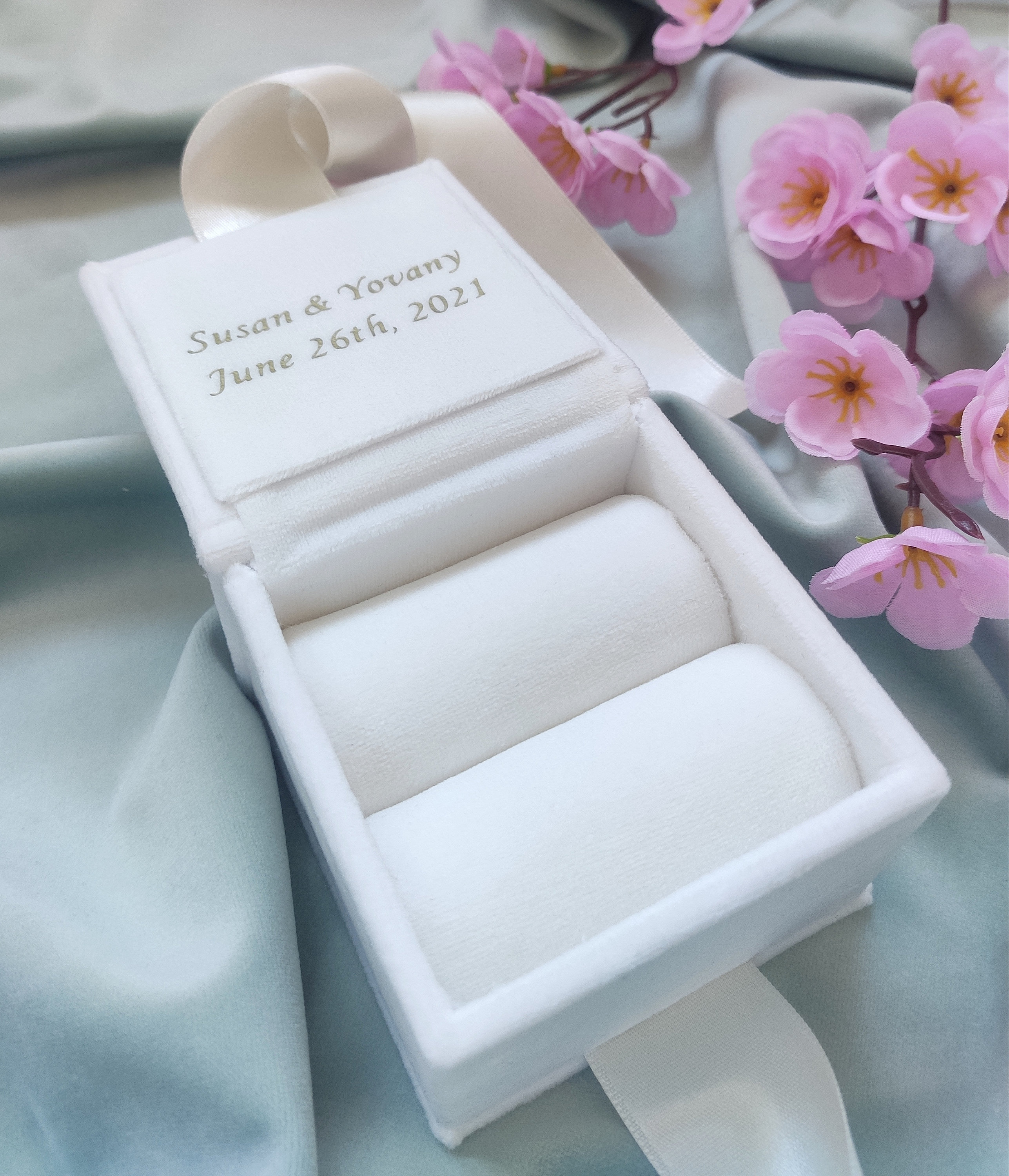 White Ring Box for Wedding Ceremony Ring Holder Wedding - Etsy