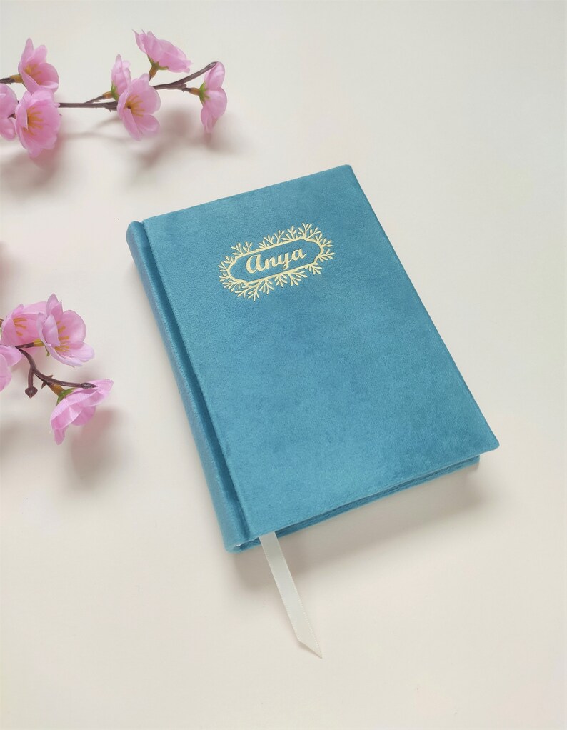 Journal With Custom Cover Velvet Notebook A6 Diary - Etsy