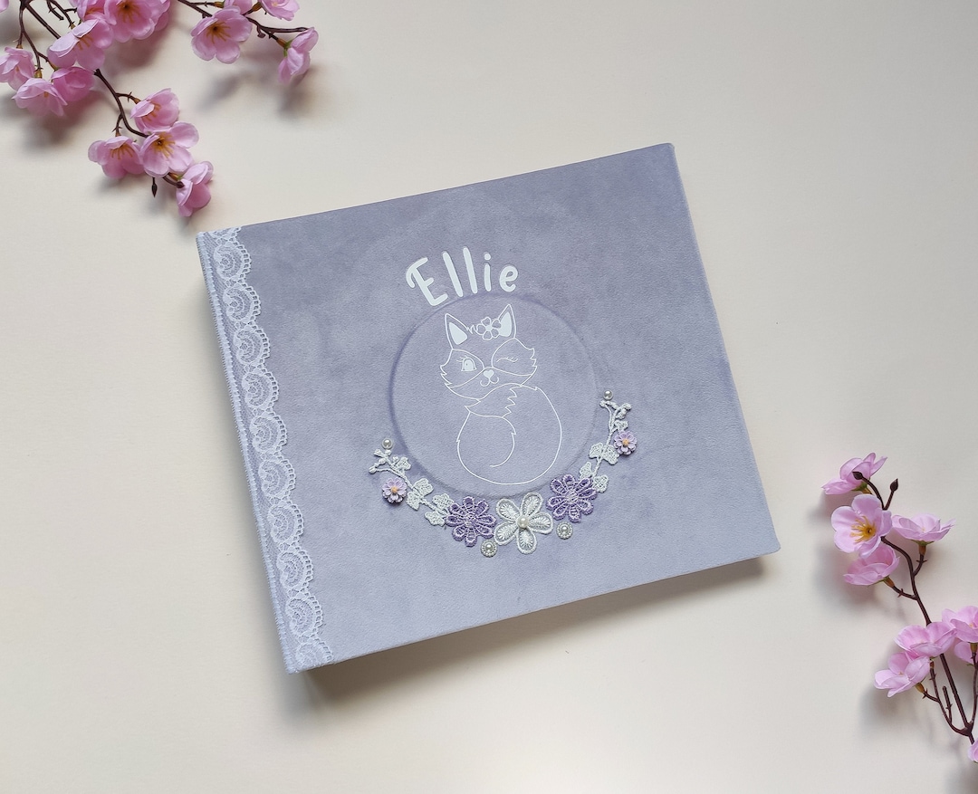 Personalized Baby Girl Photo Album, Custom Baby Memory Book, Photo ...