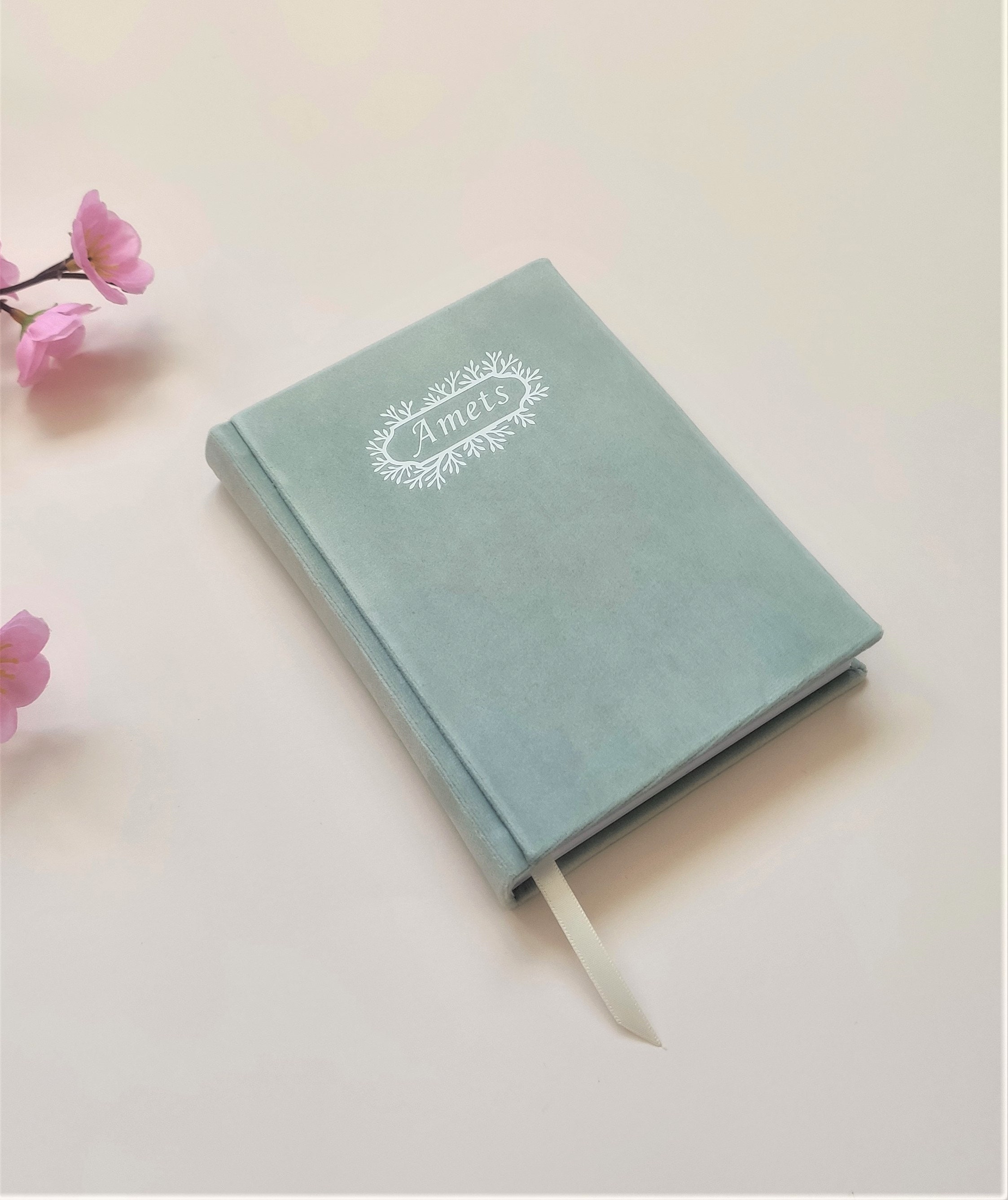 Journal With Custom Cover, Velvet Notebook, A6 Diary, Handbound ...