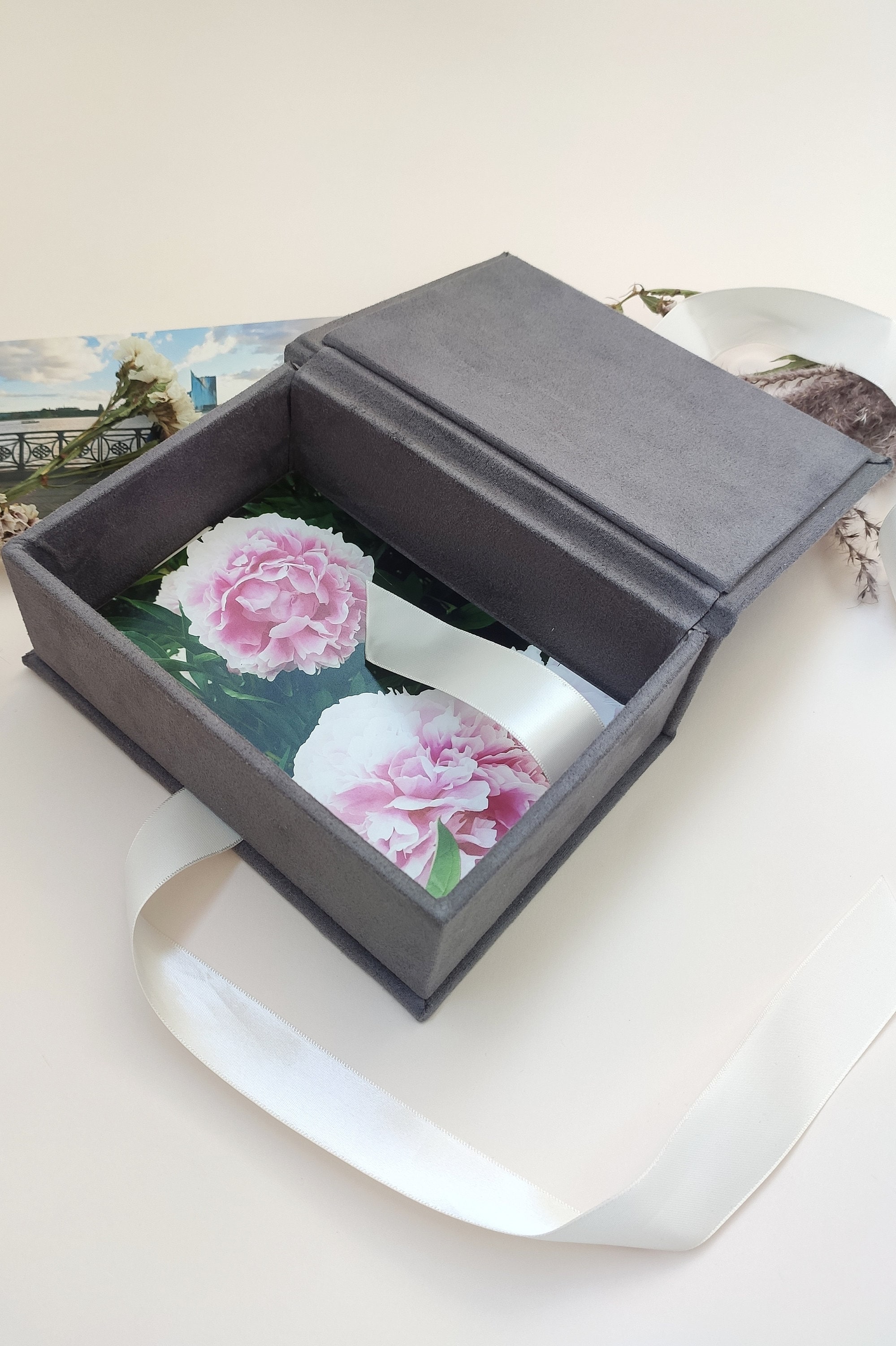 4x6 Photo Box Photo Keepsake Box Photo Holder With Leave - Etsy