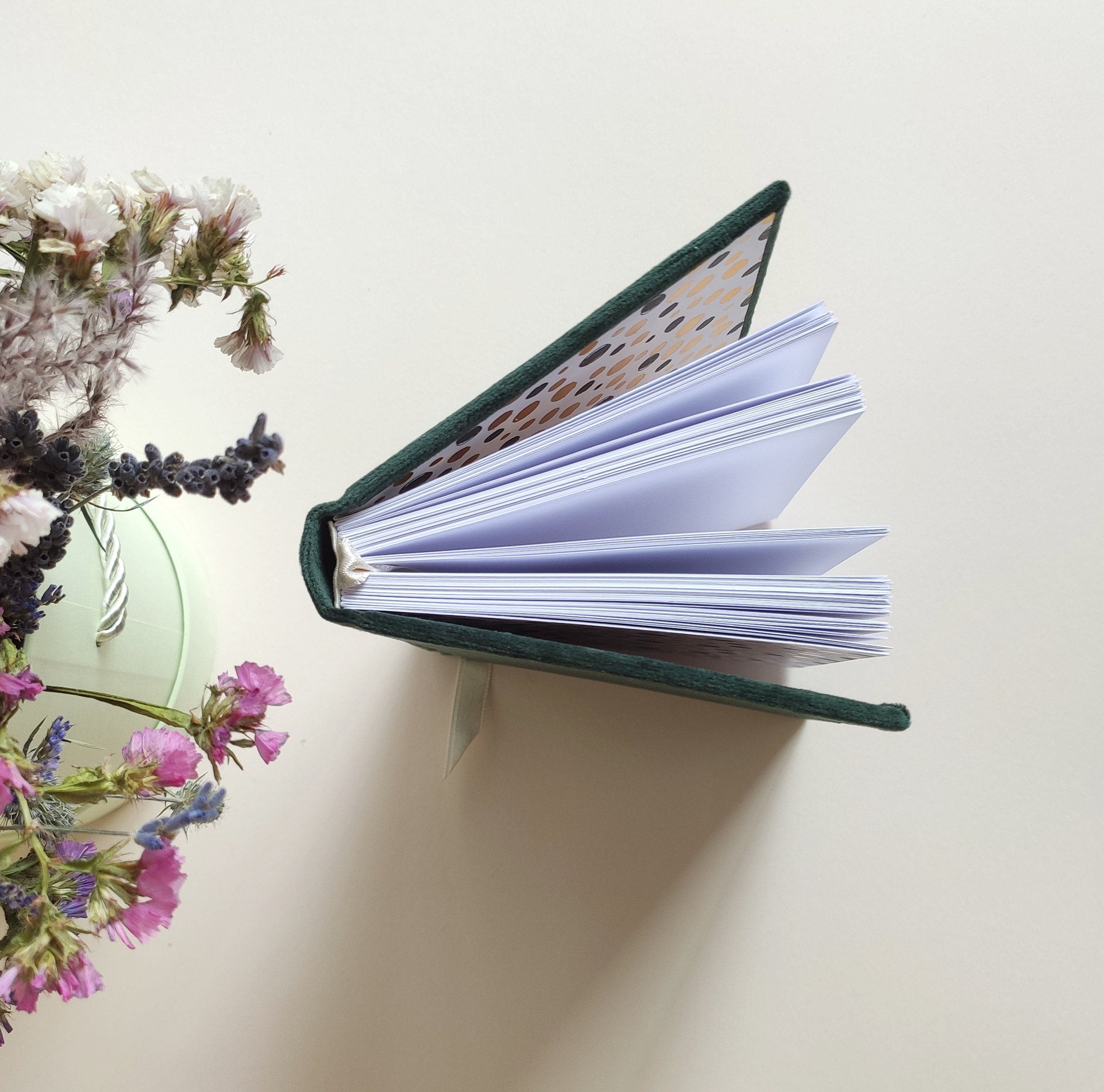 Handbound Handmade Velvet Blank Notebook A6 Format Custom | Etsy