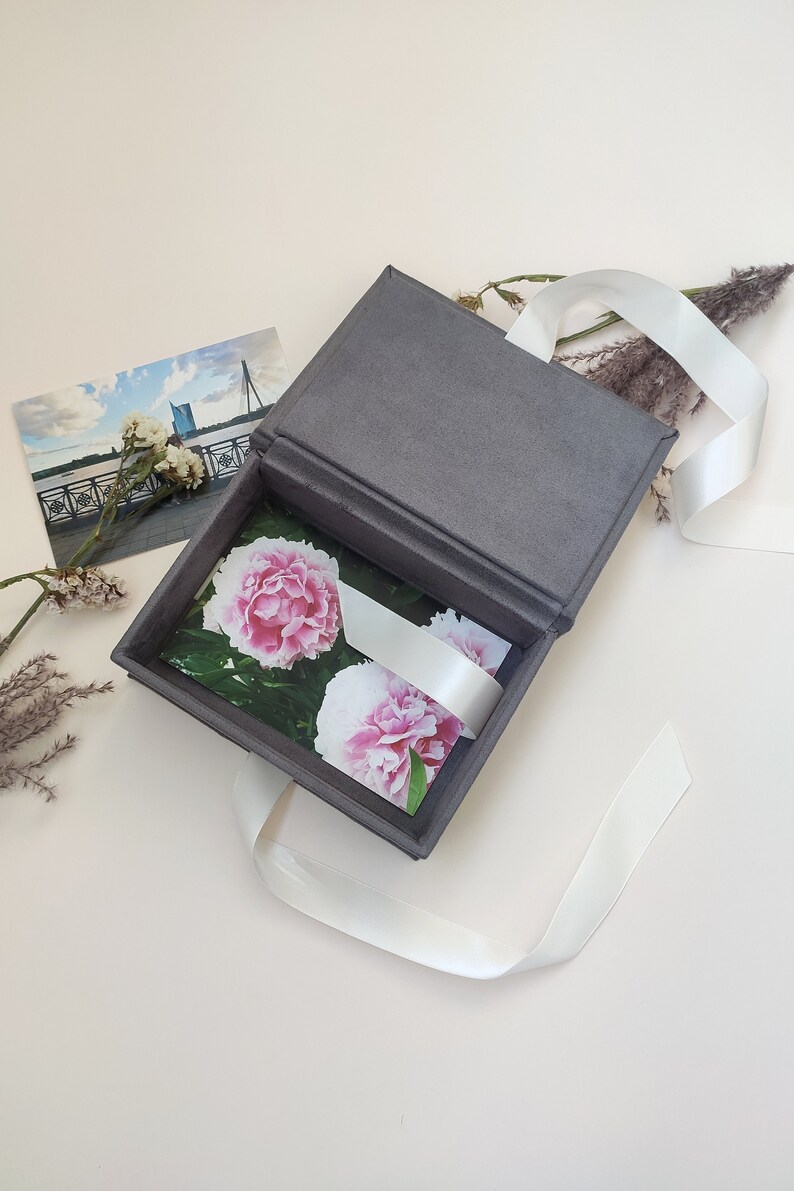 4x6 photo box photo keepsake box photo holder with leave | Etsy