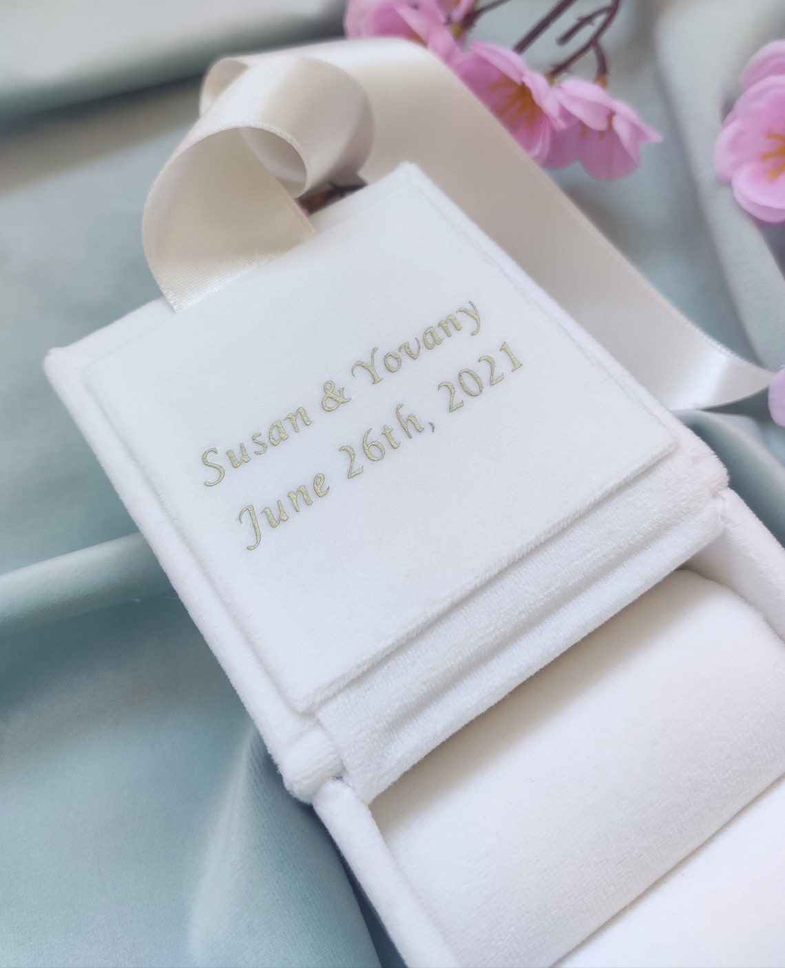 White Ring Box for Wedding Ceremony Ring Holder Wedding - Etsy