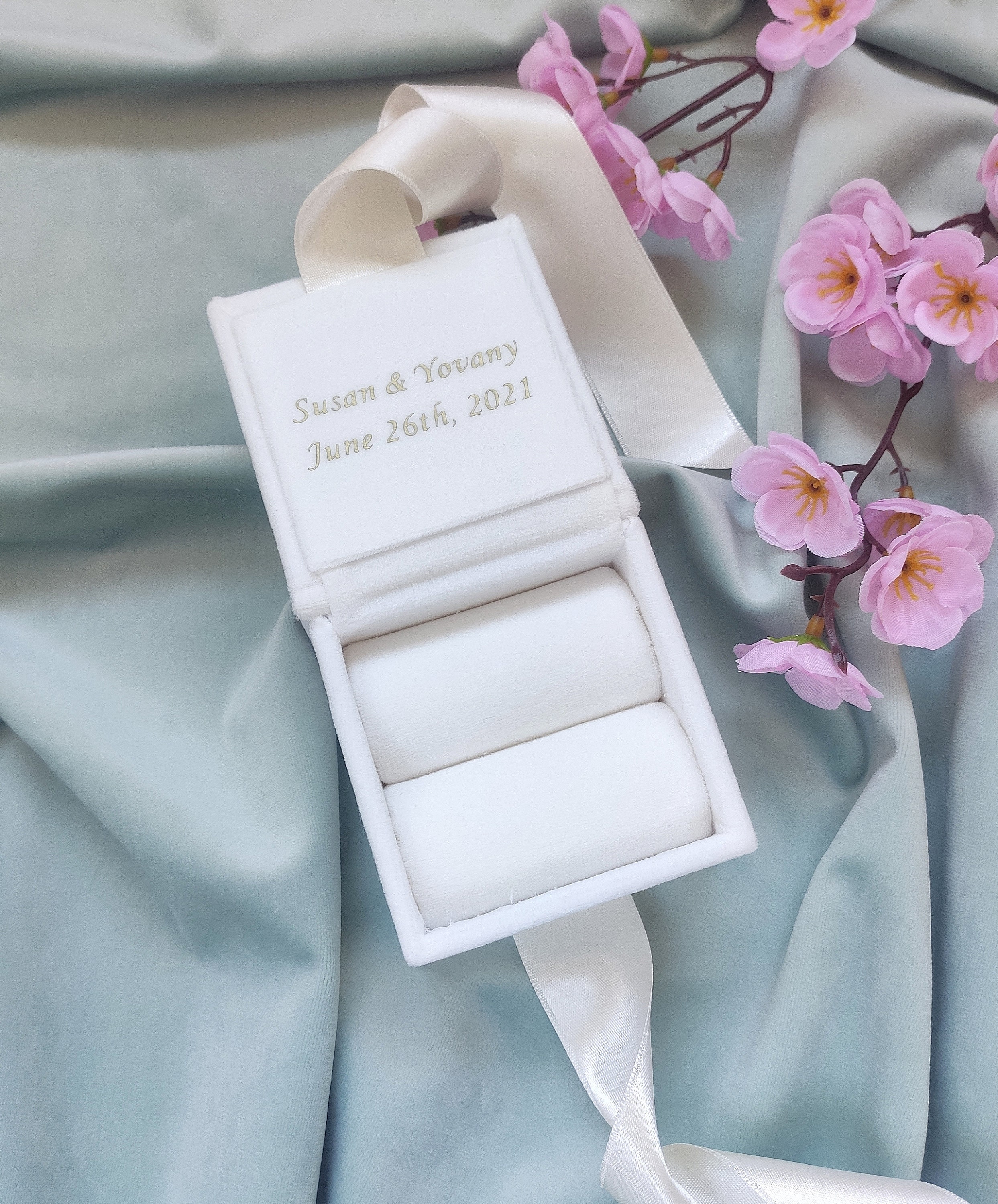 White Ring Box for Wedding Ceremony Ring Holder Wedding - Etsy