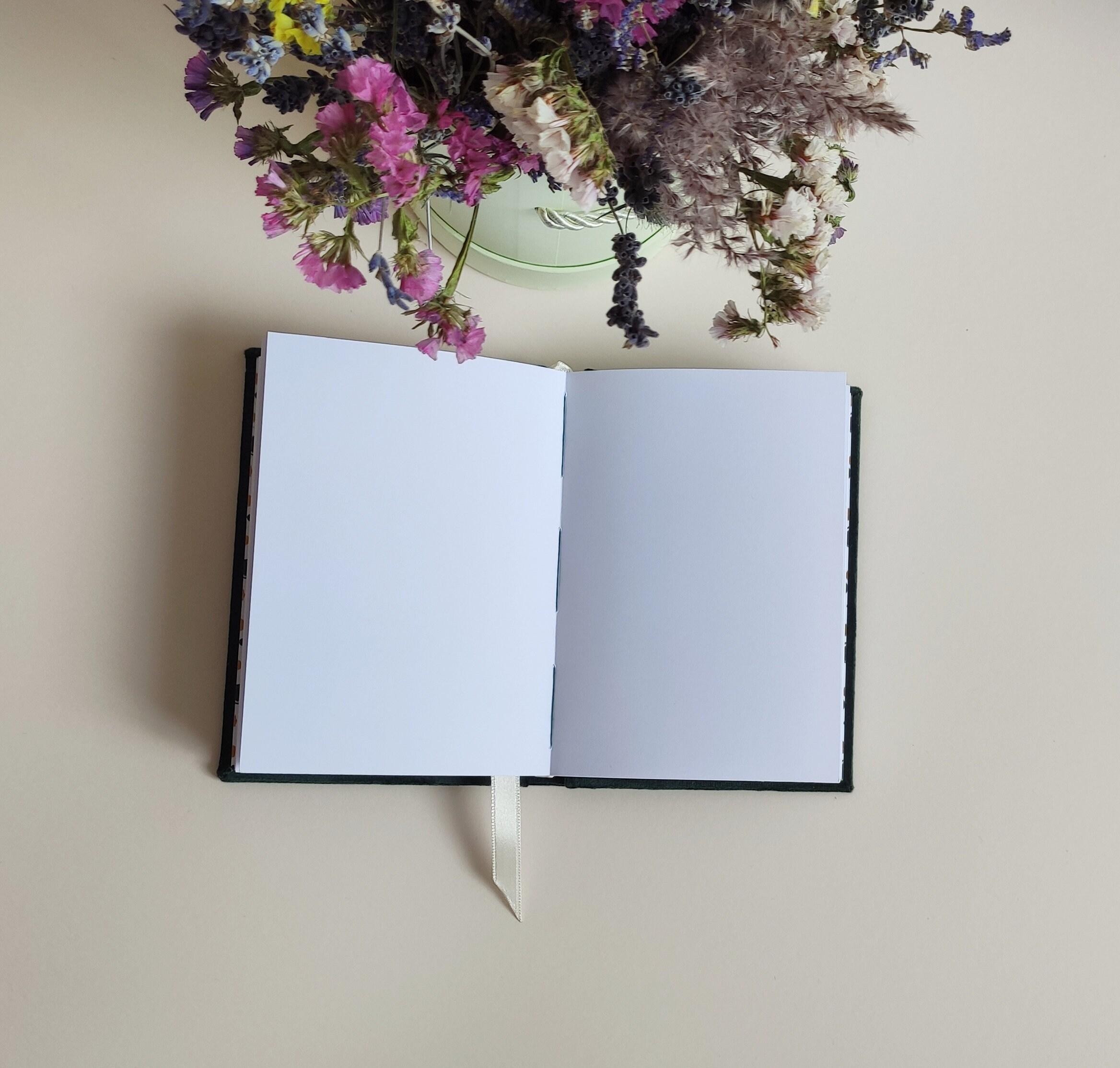 Handbound Handmade Velvet Blank Notebook, A6 Format Custom Colour ...