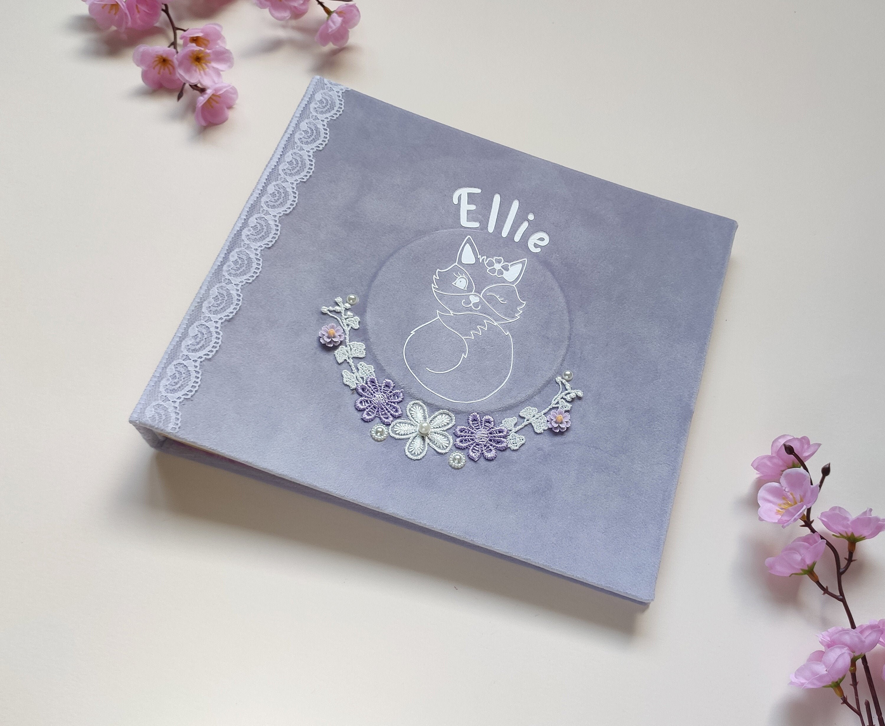 Personalized Baby Girl Photo Album, Custom Baby Memory Book, Photo ...