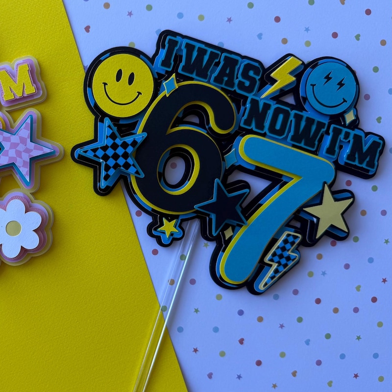 6 7 Birthday Cake Topper - Etsy