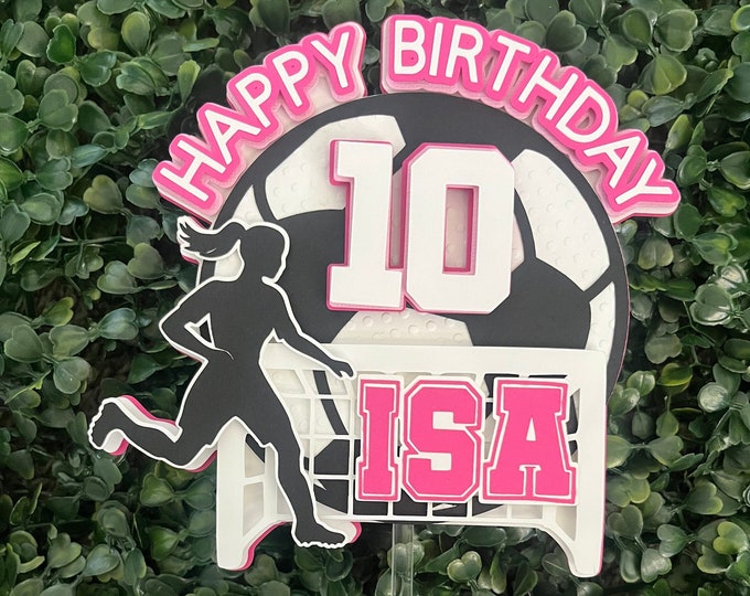 Soccer Cake Topper, Soccer Girl Party, Soccer Birthday Party, Soccer ...