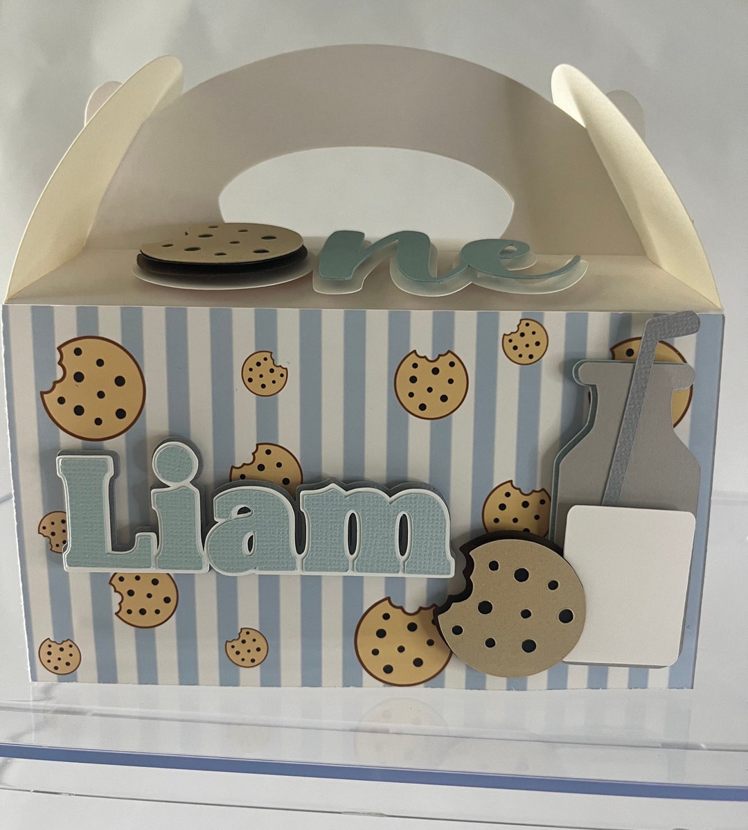 Milk and Cookies Gable Box: First Birthday Party Favor - Etsy