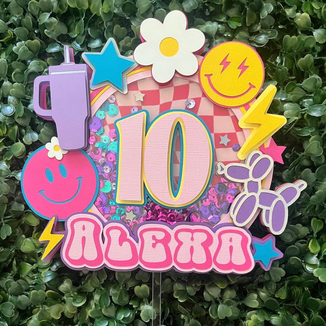 Preppy Shaker Cake Topper: Groovy Smiley Face Birthday Party - Etsy