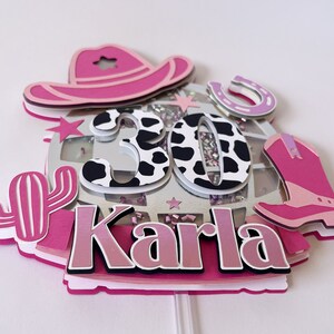 Cowgirl Shaker Cake Topper: Pink Rodeo Birthday Party Decor - Etsy