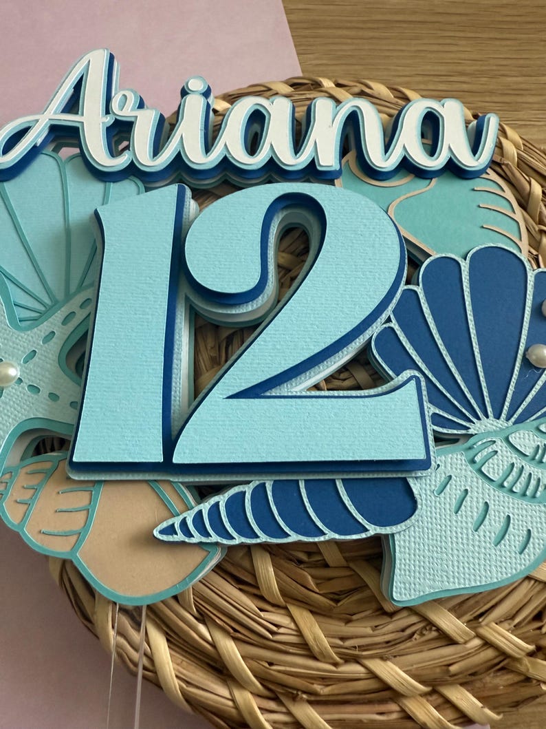 Seashell Cake Topper: Coastal Birthday 'shellebrate' Party Decor - Etsy