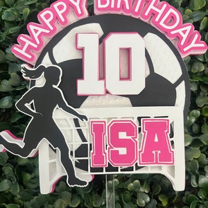 Soccer Cake Topper, Soccer Girl Party, Soccer Birthday Party, Soccer ...