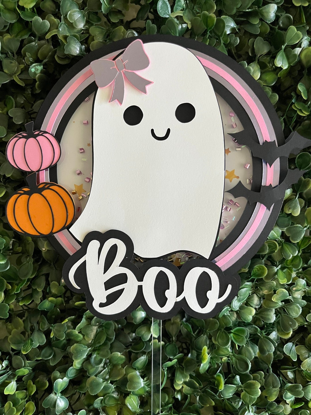 Ghost Shaker Cake Topper, Halloween Party, Pink Ghost Party, Pink Ghost ...