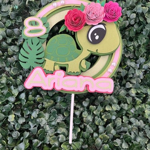 Turtle Cake Topper Turtle Birthday Decor Turtle Party | Etsy