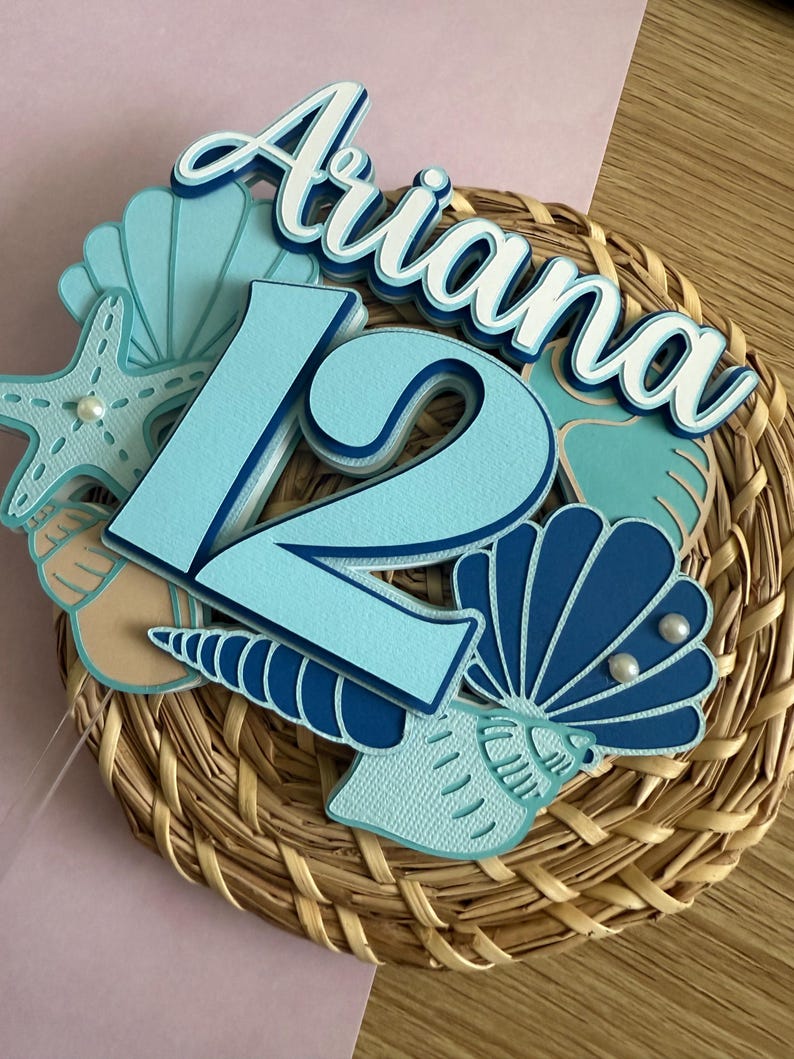 Seashell Cake Topper: Coastal Birthday 'shellebrate' Party Decor - Etsy