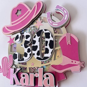 Howdy Party, Cowgirl Cake Topper, Cowgirl Rodeo, Disco Cowgirl Shaker ...