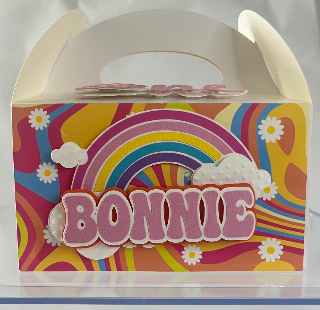 Groovy Rainbow Gable Box: Retro Hippie Party Favor - Etsy