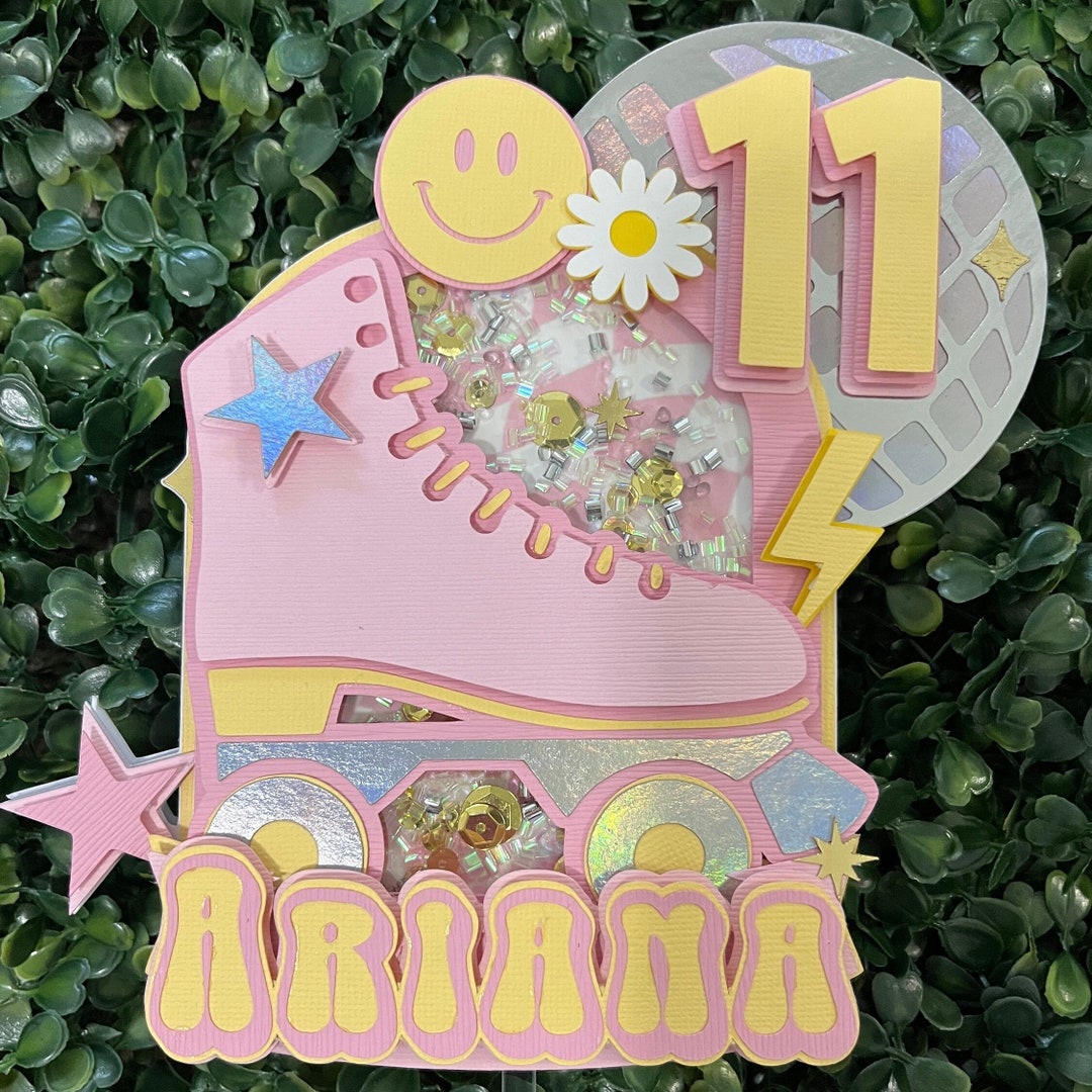 Roller Skate Shaker Cake Topper, Rolling Into Birthday Party, Skates ...