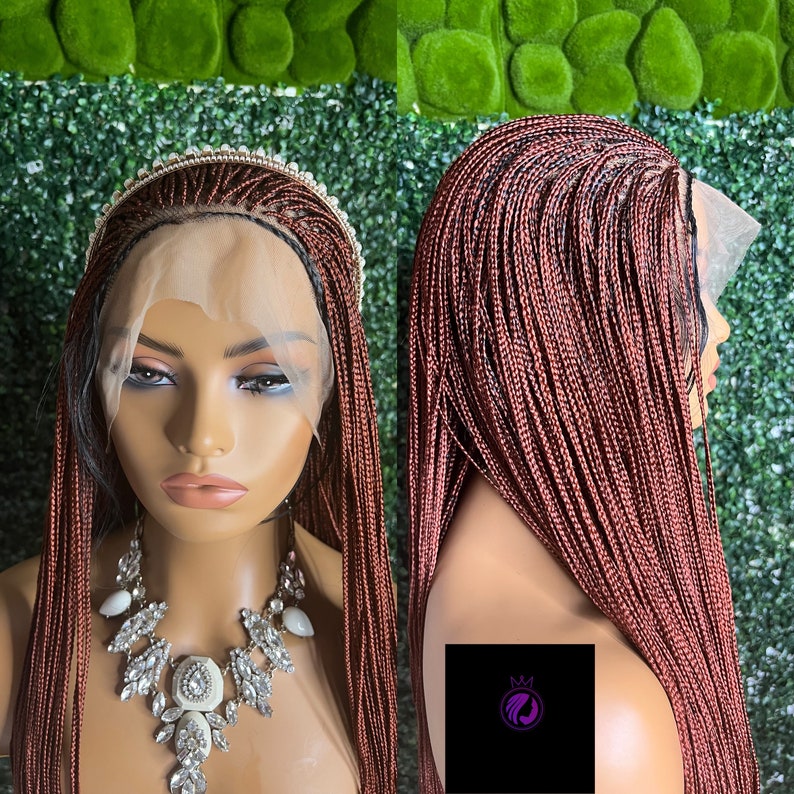 Micro Braids Full Lace Frontal Lace Braids Wigs for Black Women Updo Small Box Braided Wigs Hd ...