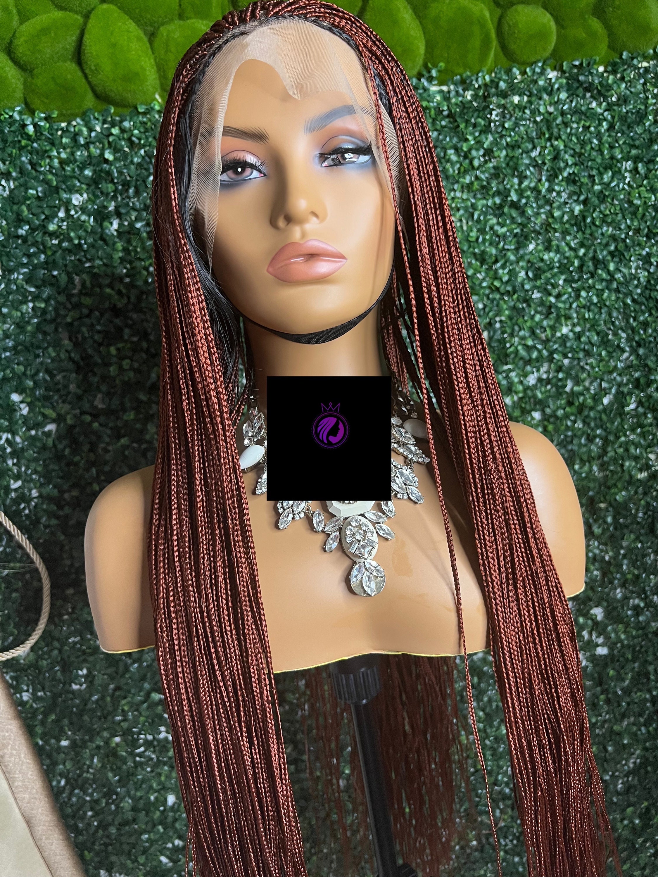 Micro Braids Full Lace Frontal Lace Braids Wigs for Black Women Updo ...