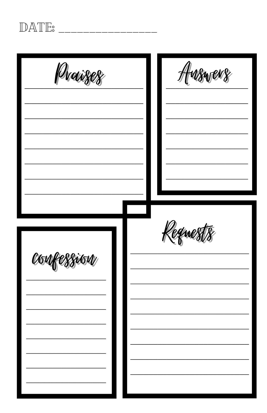 Simplistic Prayer Journal Page - Etsy