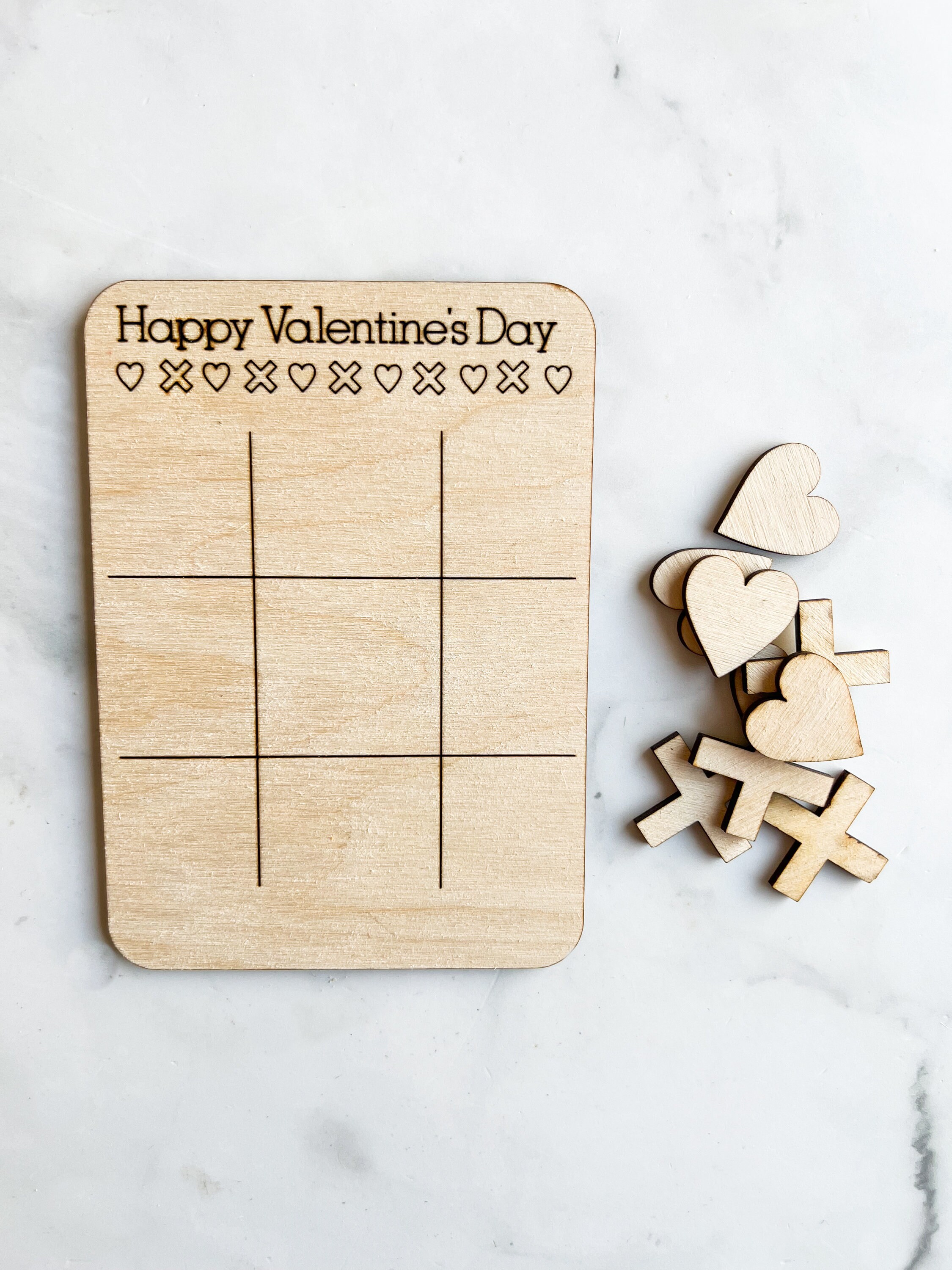 Wood Tic Tac Toe Game, Valentines Gift for Kids, Wooden Kids Game ...