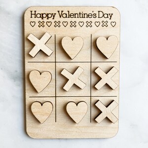 Wood Tic Tac Toe Game, Valentines Gift for Kids, Wooden Kids Game ...