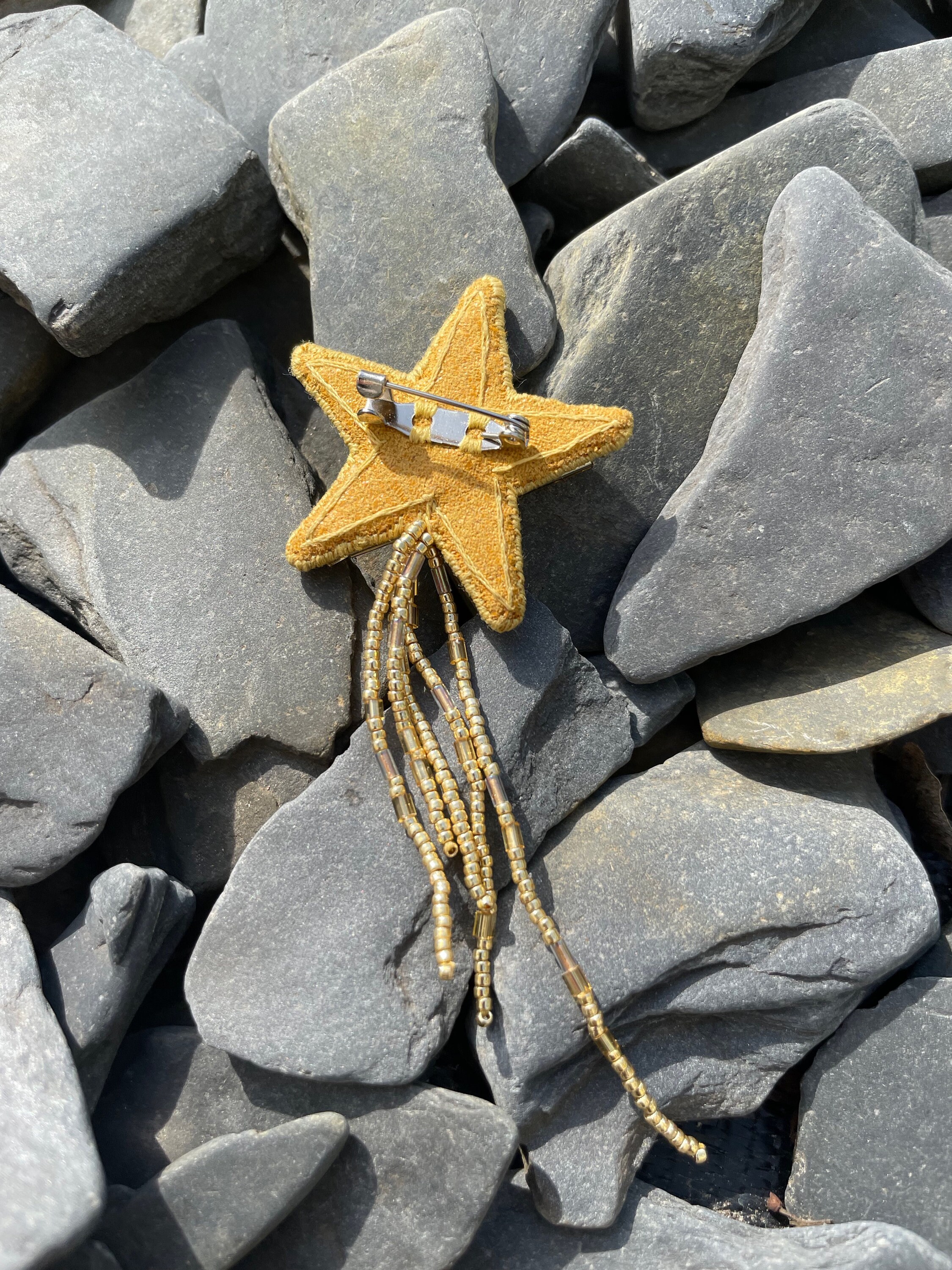 Beaded Shooting Star Brooch. Quality Handmade Embroidery With Glass ...