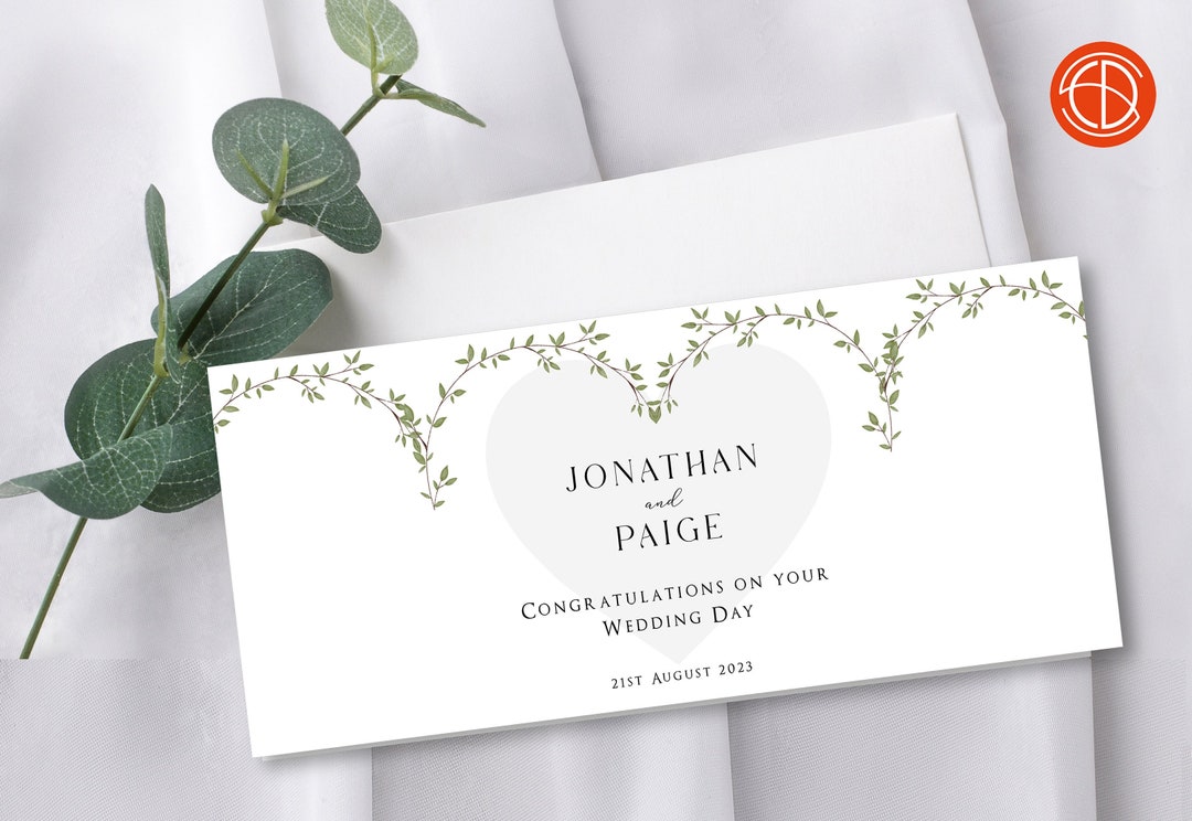 Personalized Wedding Money Gift Wallet Card: Mr & Mrs Design - Etsy UK