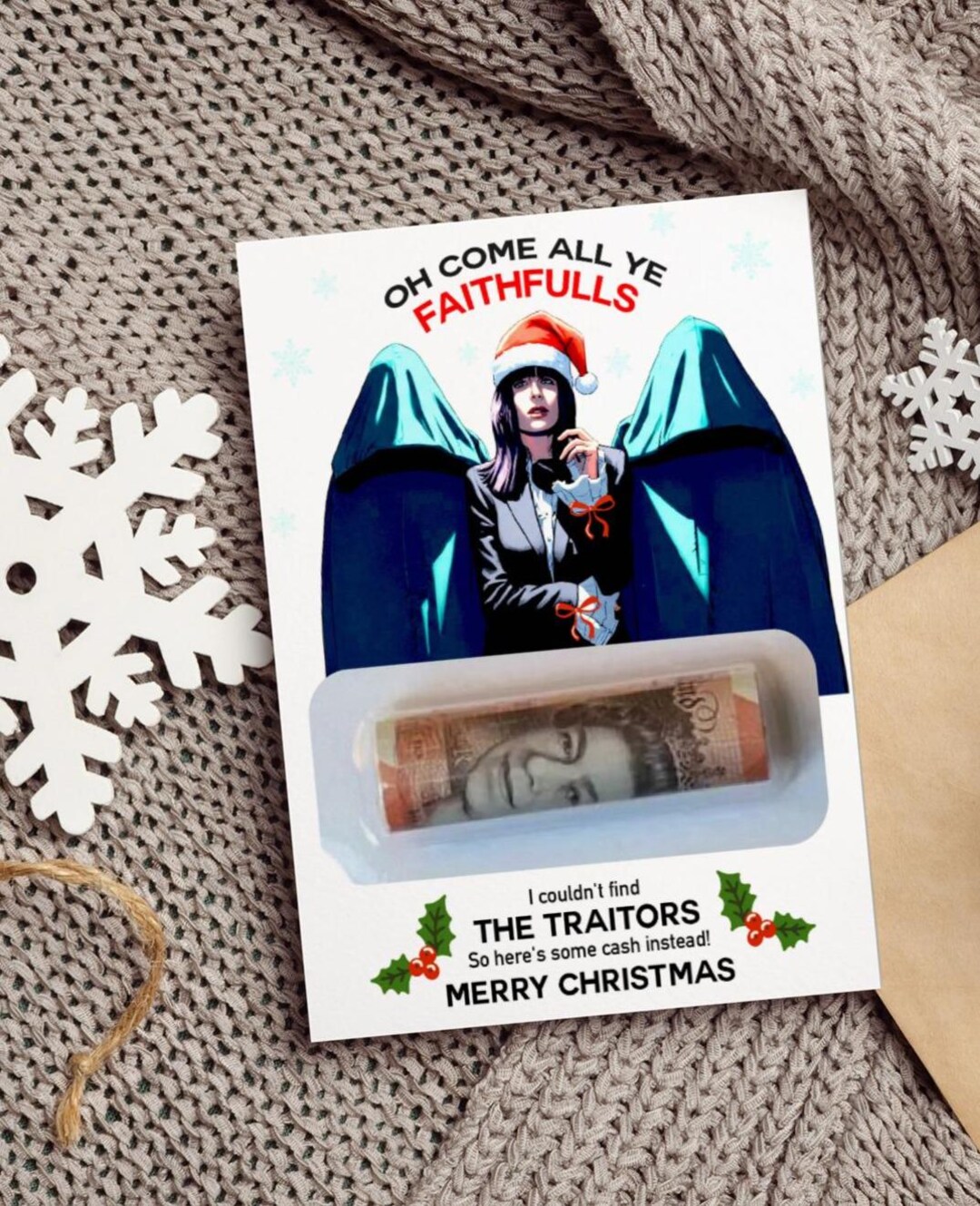 The Traitors Inspired Christmas Money Note Holder Gift Card Holder for ...