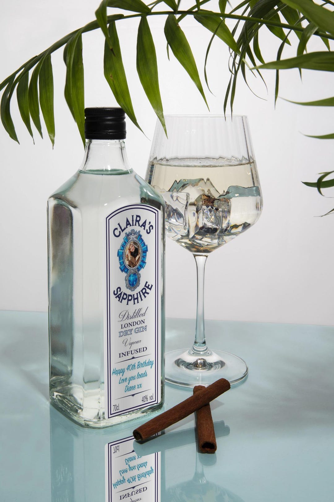 Personalised Gin Photo Happy Birthday Bottle Label/sticker Gift ...