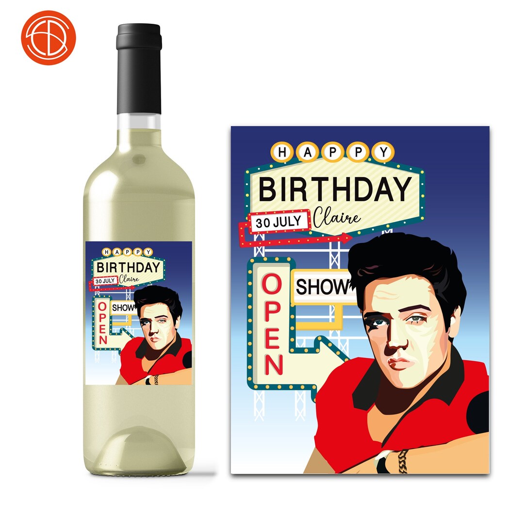 Personalised Elvis Presley Wine Bottle Label Any Occasion Edit Any ...