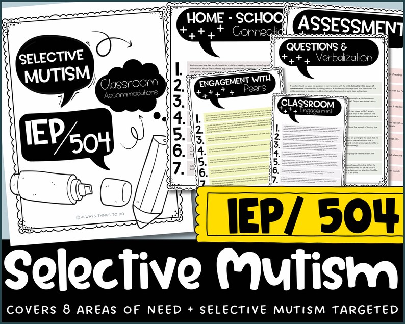 Selective Mutism IEP 504 Goals Selective Mutism Classroom ...
